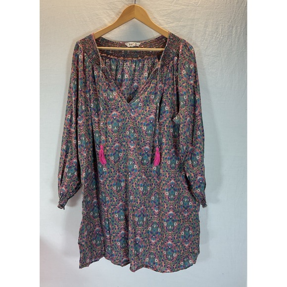 Boden | Tops | Boden Vtg Tunic Shirt Dress 618 India Peasant Smocked ...